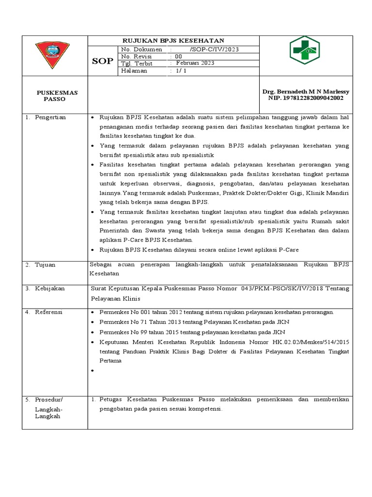 SOP Rujukan BPJS | PDF