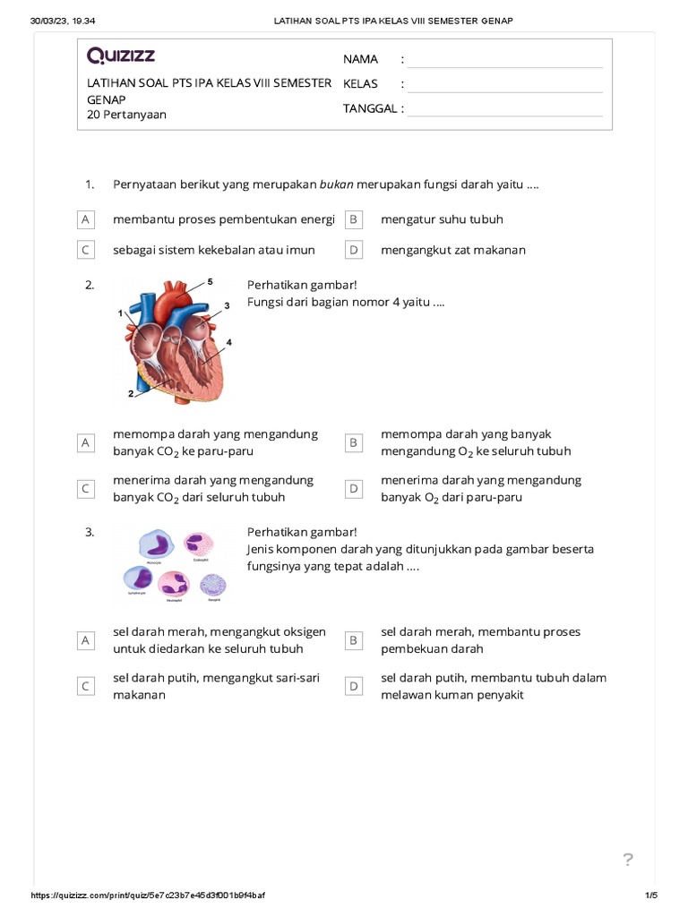 Latihan Soal PTS Ipa Kelas Viii Semester Genap | PDF