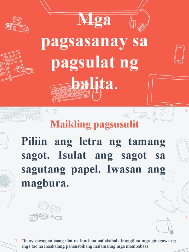 Pagsusulit Sa Pagsulat NG Balita | PDF