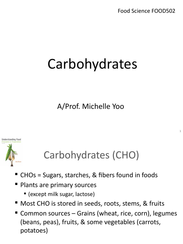 Carbohydrates: A/Prof. Michelle Yoo | PDF | Starch | Carbohydrates