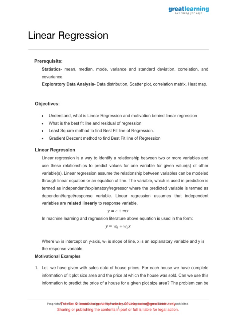 Additional Material - Linear Regression | PDF | Coefficient Of Determination | Regression Analysis