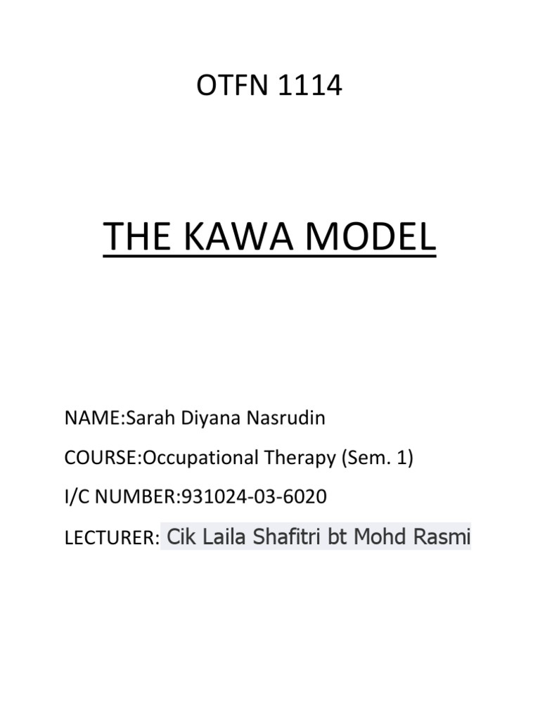 The Kawa Model | PDF | Occupational Therapy | Conceptual Model