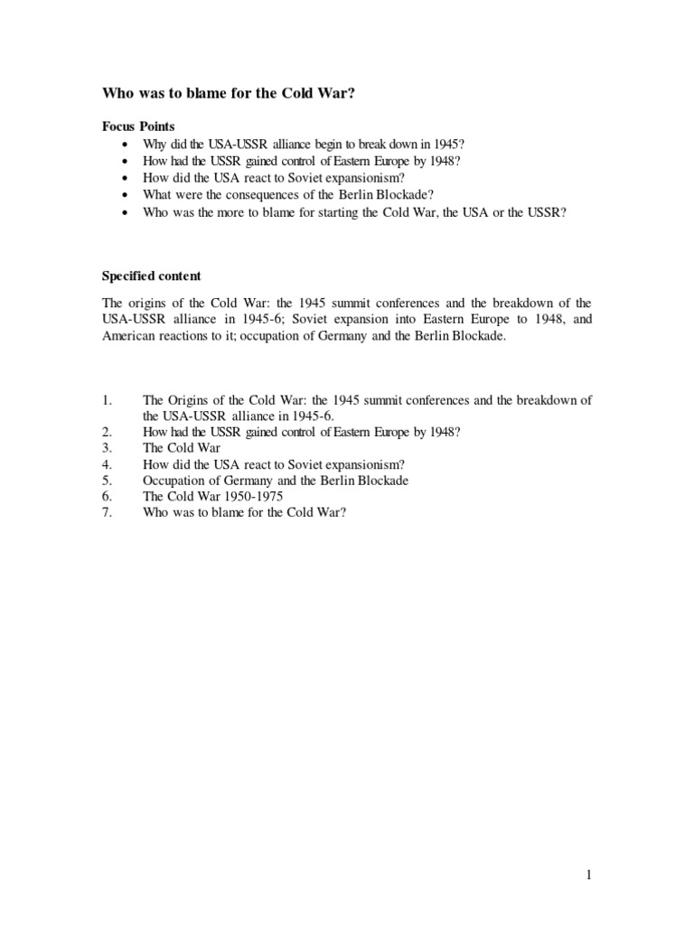 4 Cold War Notes IGCSE | PDF