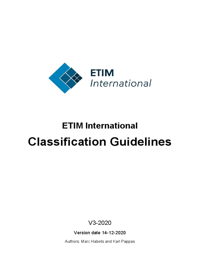 Classification Guidelines: ETIM International | PDF | Databases | Computing