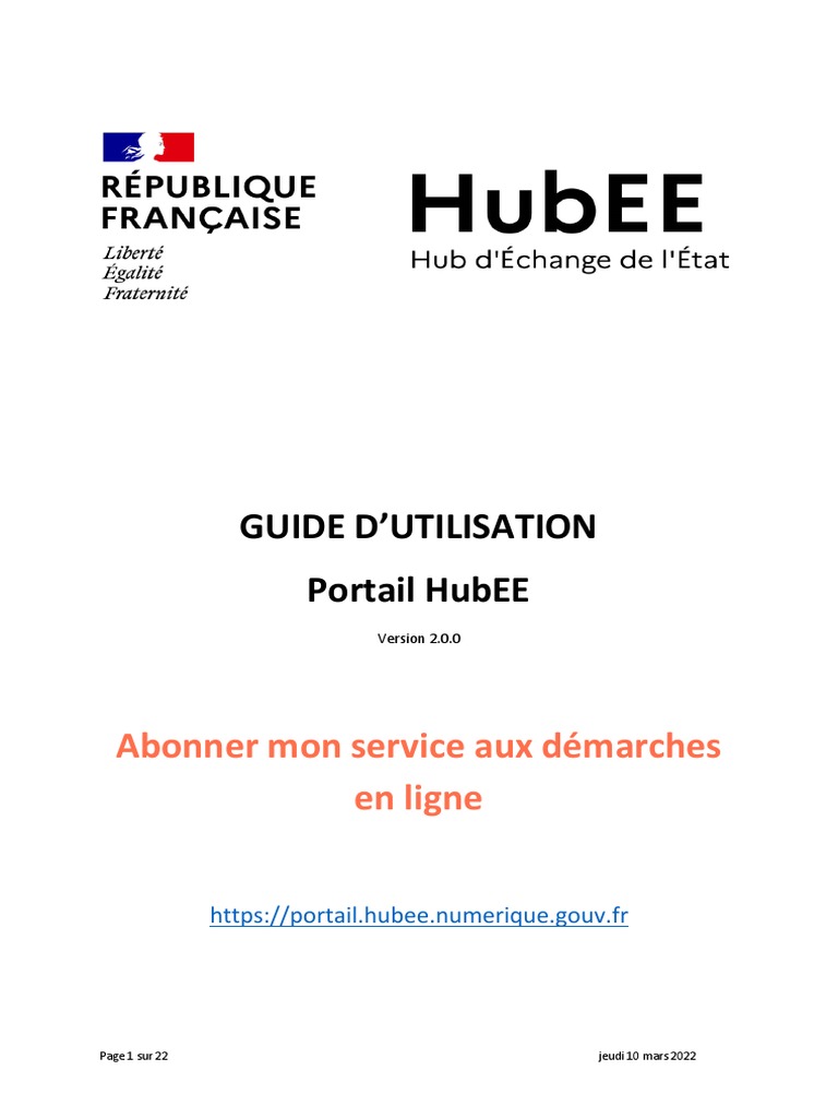 Guide d'utilisation du Portail HubEE | PDF