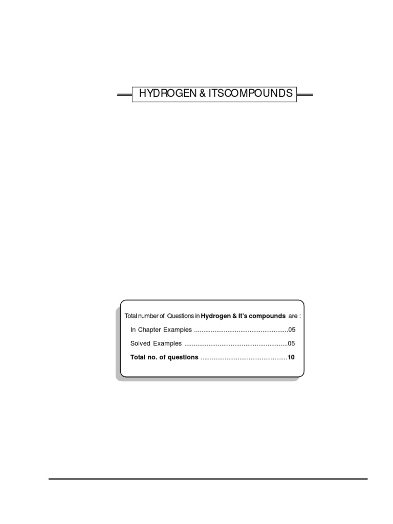 03.hydrogen & Its Compounds (Theory) Module-2-1 | PDF | Ion Exchange ...