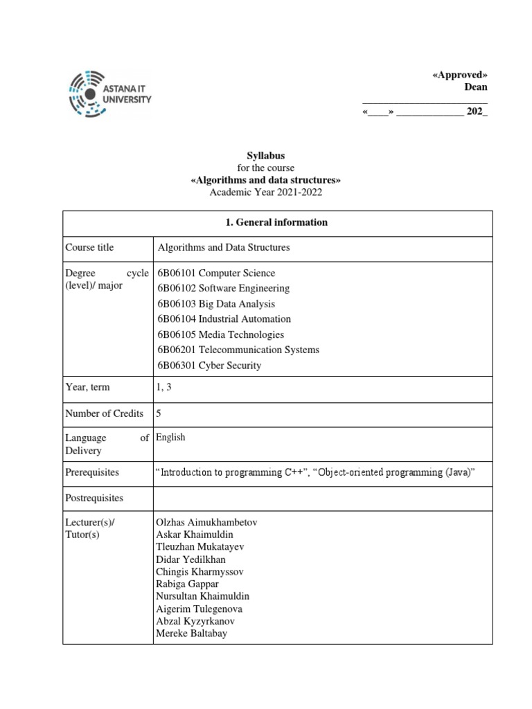 Algorithms and Data Structures | PDF | Educational Assessment | Critical Thinking