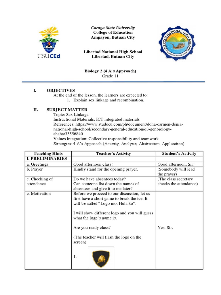 Sex Linkage And Recombination Biology 2 4 As Approach Pdf