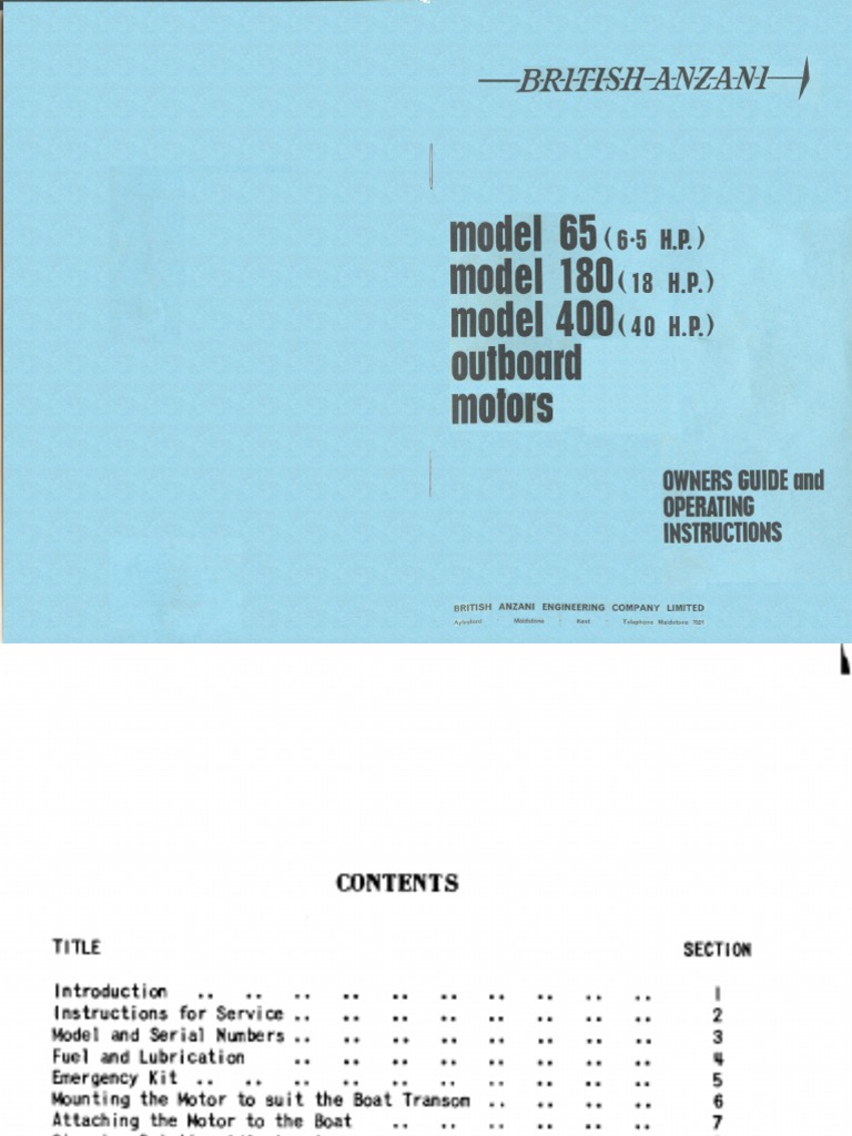 6.5HP, 18HP, 40HP Outboard | PDF