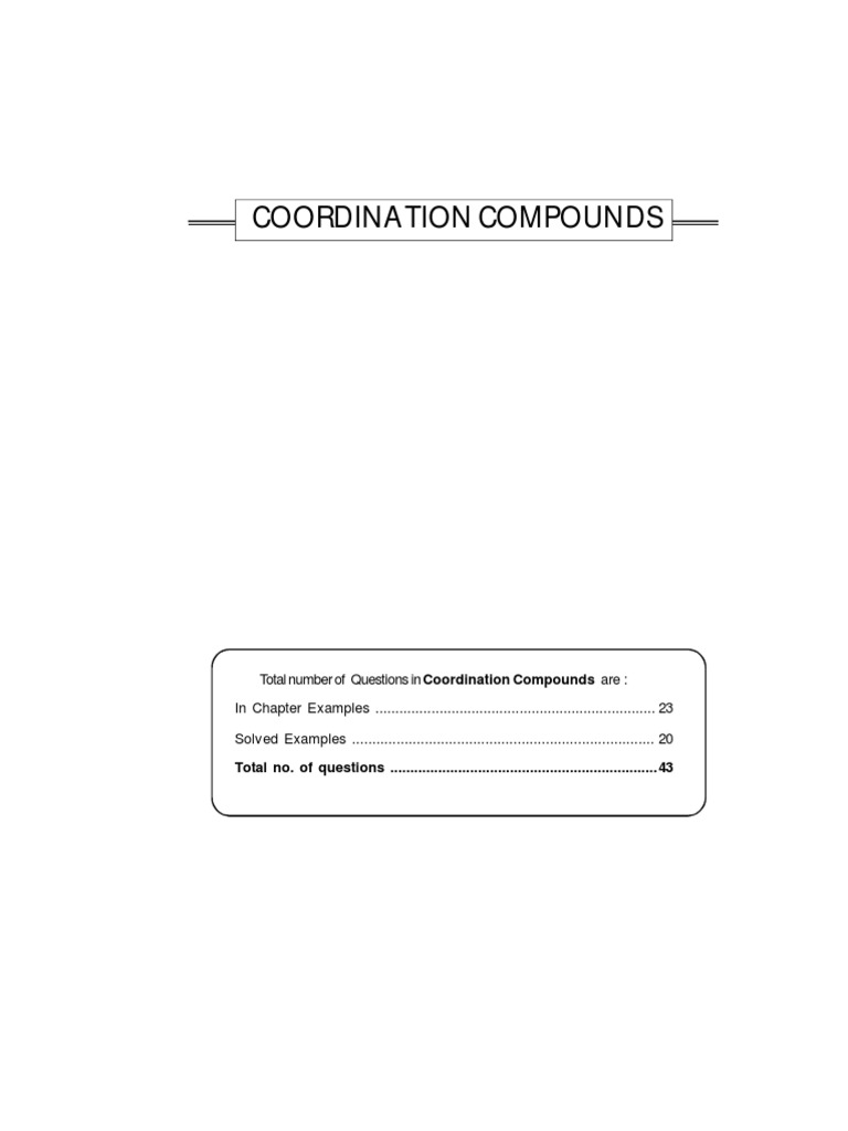 Coordination Compound Theory Solved Ex Module 3 2 Pdf Coordination Complex Ligand