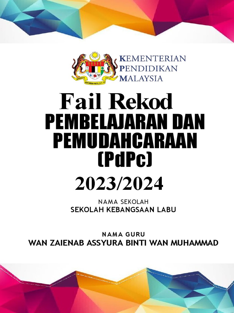 Fail Rekod: Pembelajaran Dan Pemudahcaraan (PDPC) | PDF