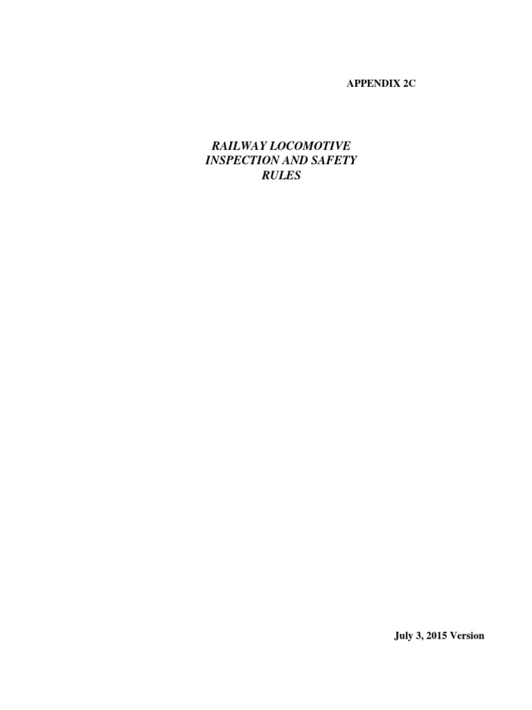 Railway Locomotive Inspection and Safety Rules: Appendix 2C | PDF ...