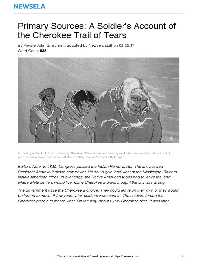 A Soldier's Account of The Trail of Tears | PDF | Trail Of Tears | Cherokee
