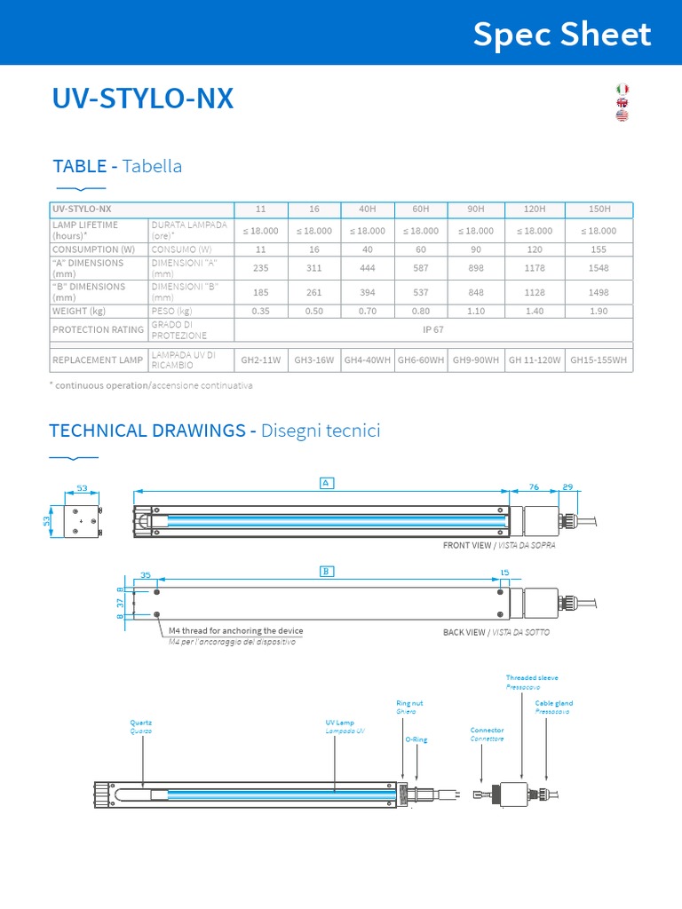 Uv-Stylo-Nx: TABLE - Tabella | PDF