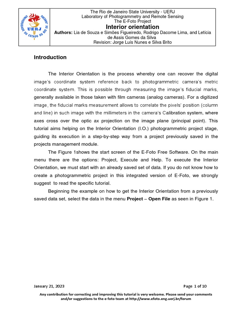 02-Interior Orientation | PDF | Computing