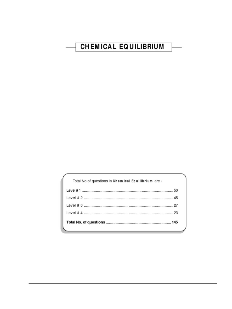 02 - Chemical Equilibrium (Level) Module-3-1 | PDF