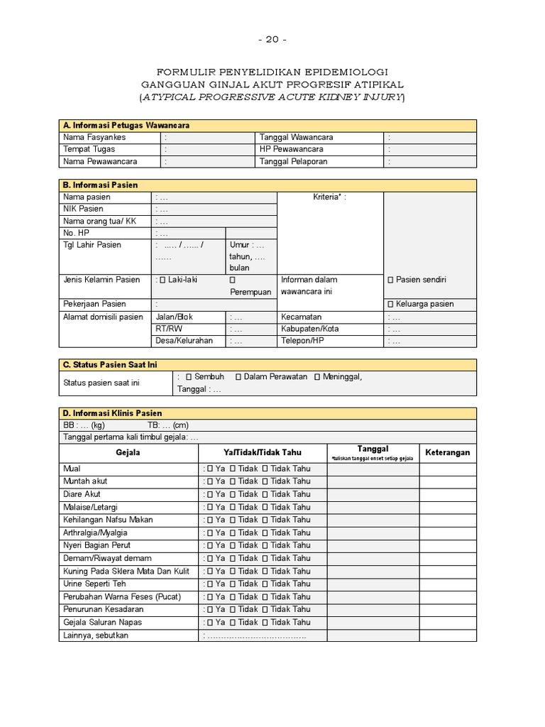 Form PE Gagal Ginjal Atipik | PDF