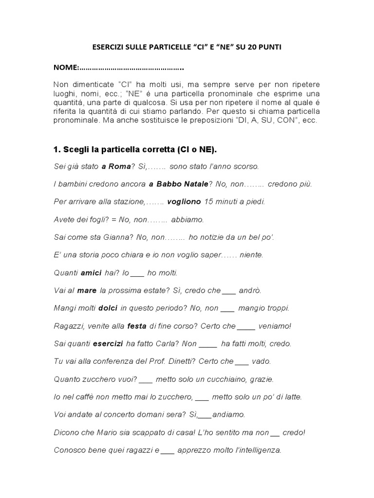Esercizio Uso Di Ci e Ne-2 | PDF