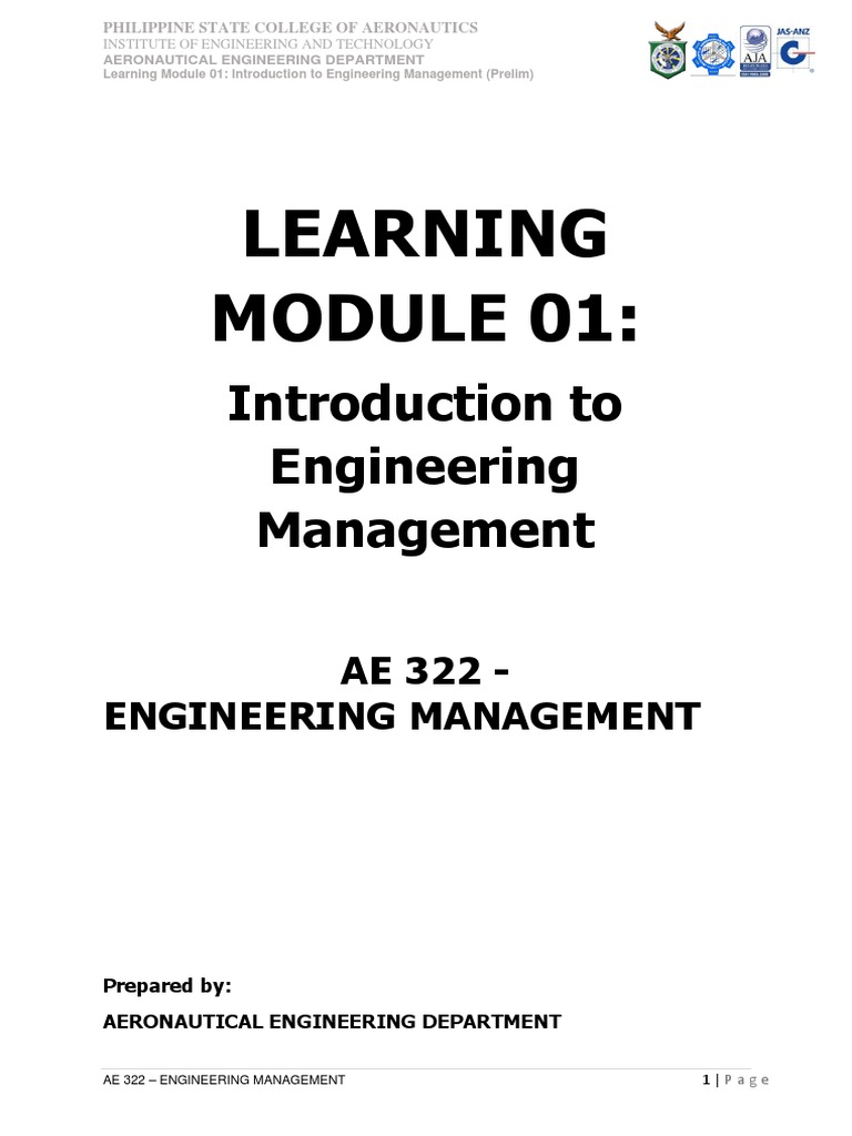 Module 1 Introduction To Engineering Management Pdf