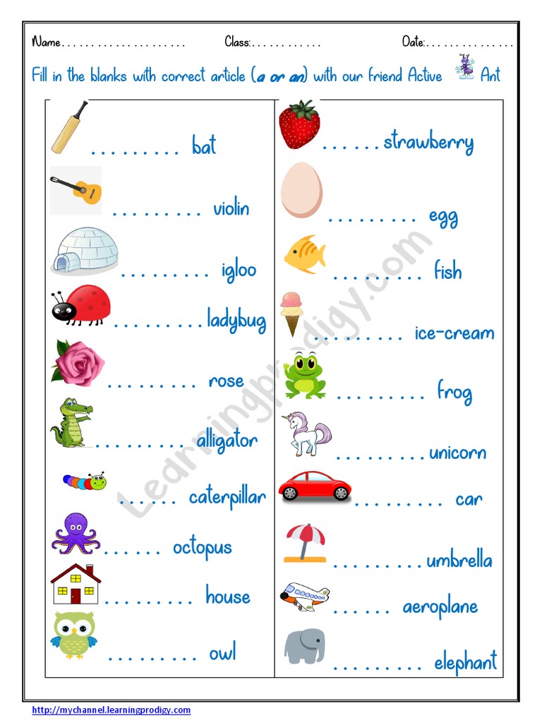 Article Worksheets | PDF