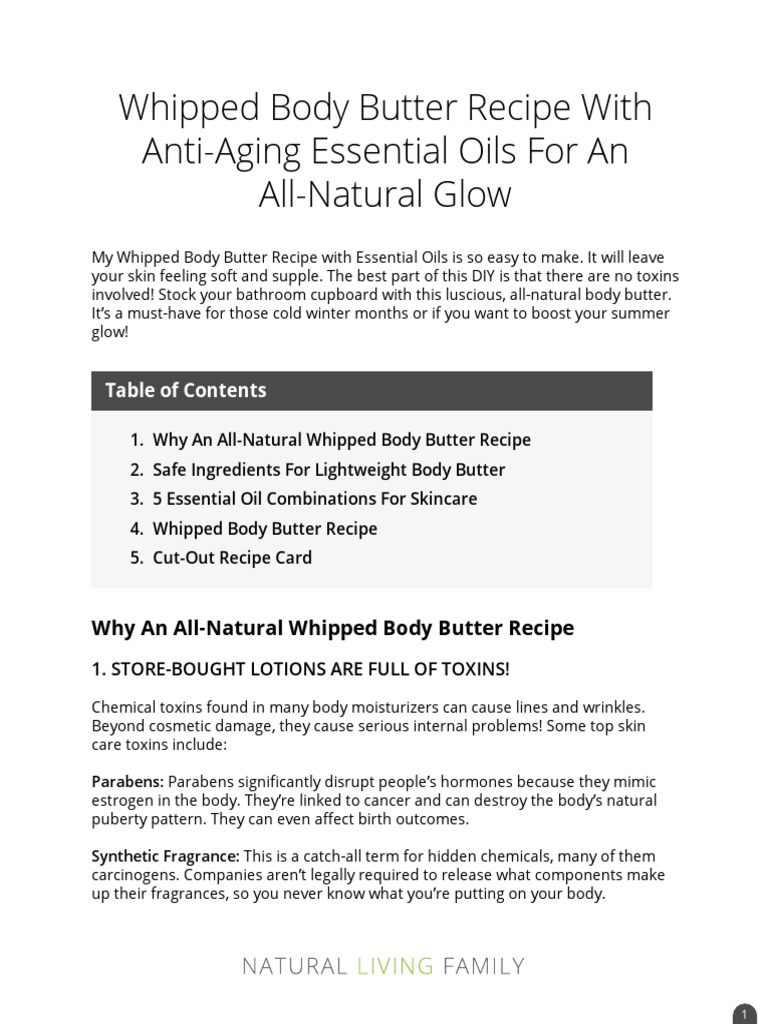 Whipped Body Butter Recipe With Anti Aging Essential Oils For An All