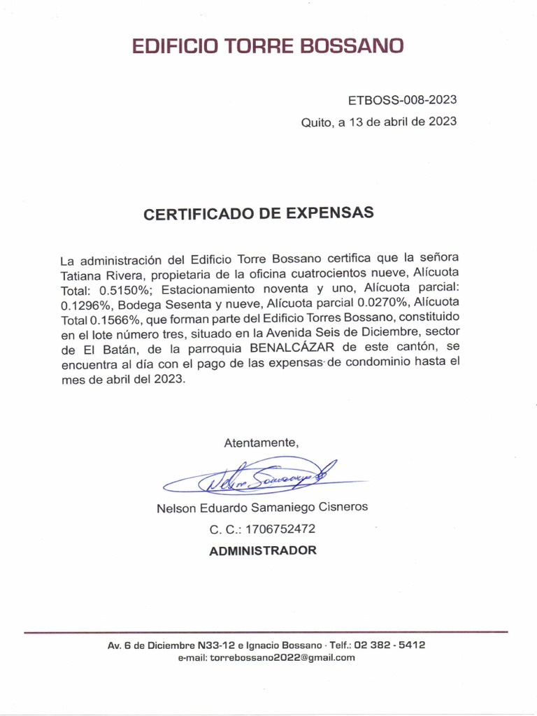 Certificado de Expensas | PDF