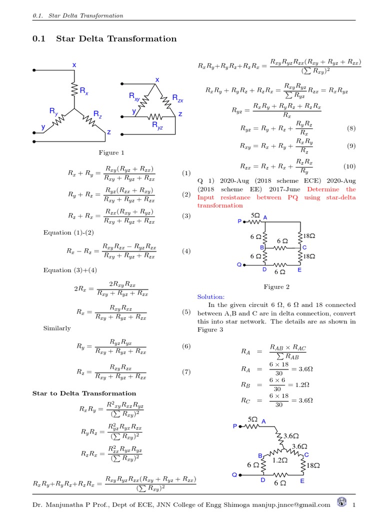 0.1. Star Delta Transformation | PDF | Computer Science | Electromagnetism