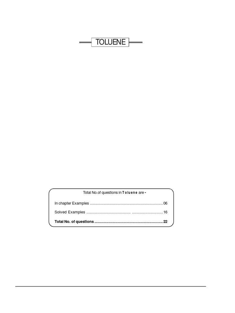 Toluene: Preparation and Reactions | PDF