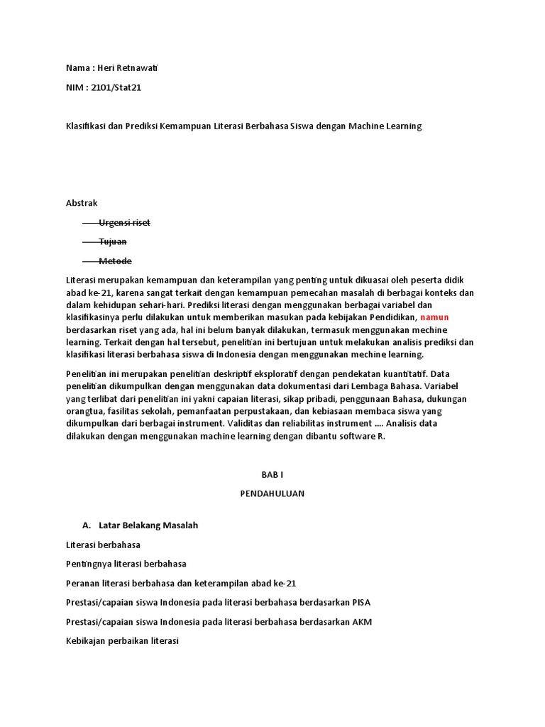 Machine Learning Proposal Penelitian | PDF
