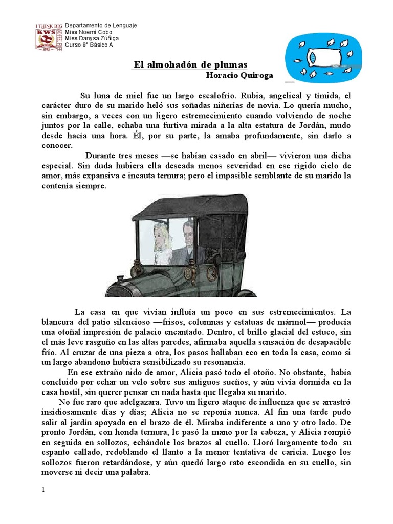 8 A-El Almohadón de Plumas - Horacio Quiroga | PDF
