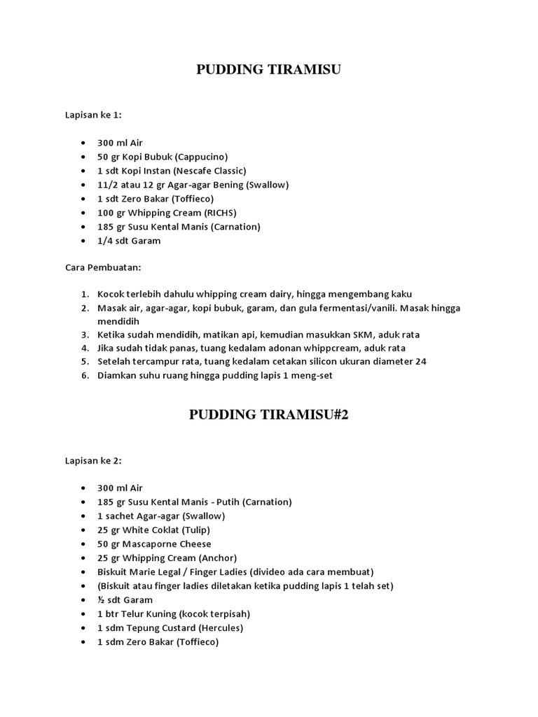 Pudding Tiramisu | PDF