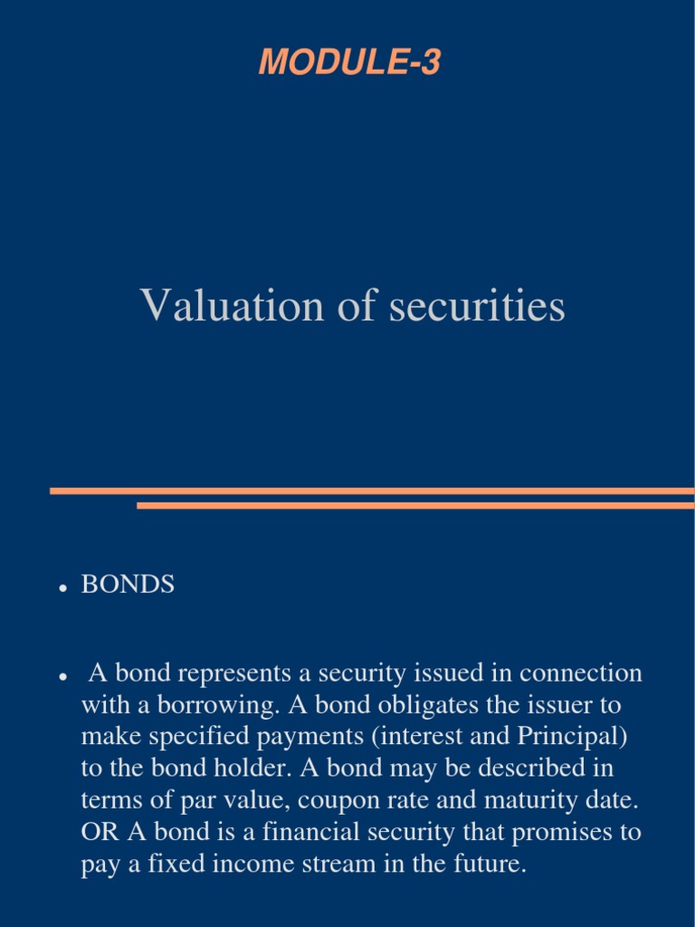 Module-3: Valuation of Securities | PDF