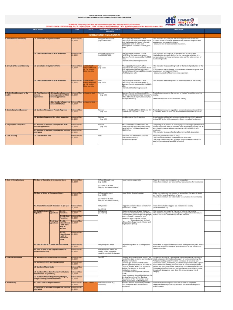2023-CMCI-Local-Data-Capture-Sheet | PDF | Cost Of Living | Business