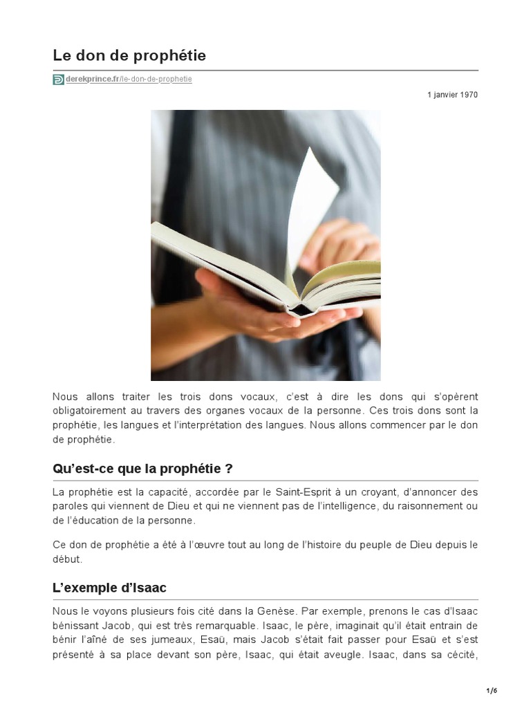 Comprendre le don de prophétie | PDF | Isaac | Saint-Esprit