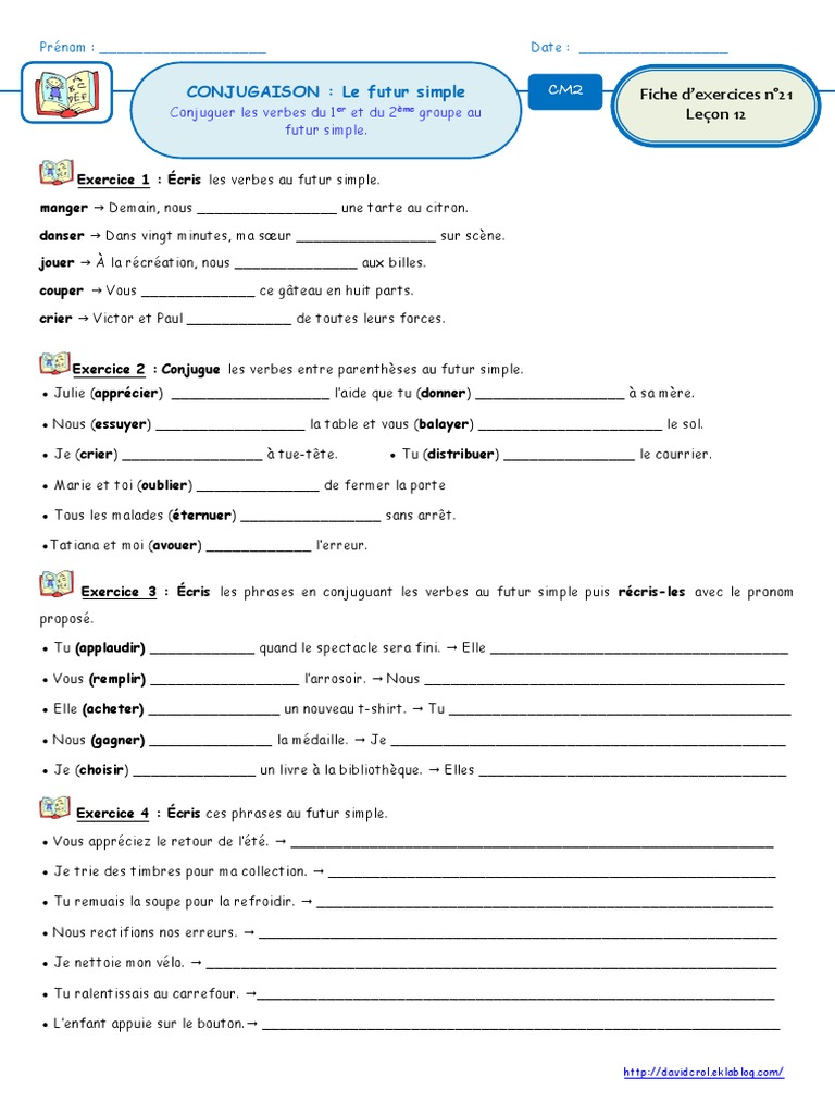 Exercices futur simple 1er et 2ème groupe | PDF | Morphologie ...