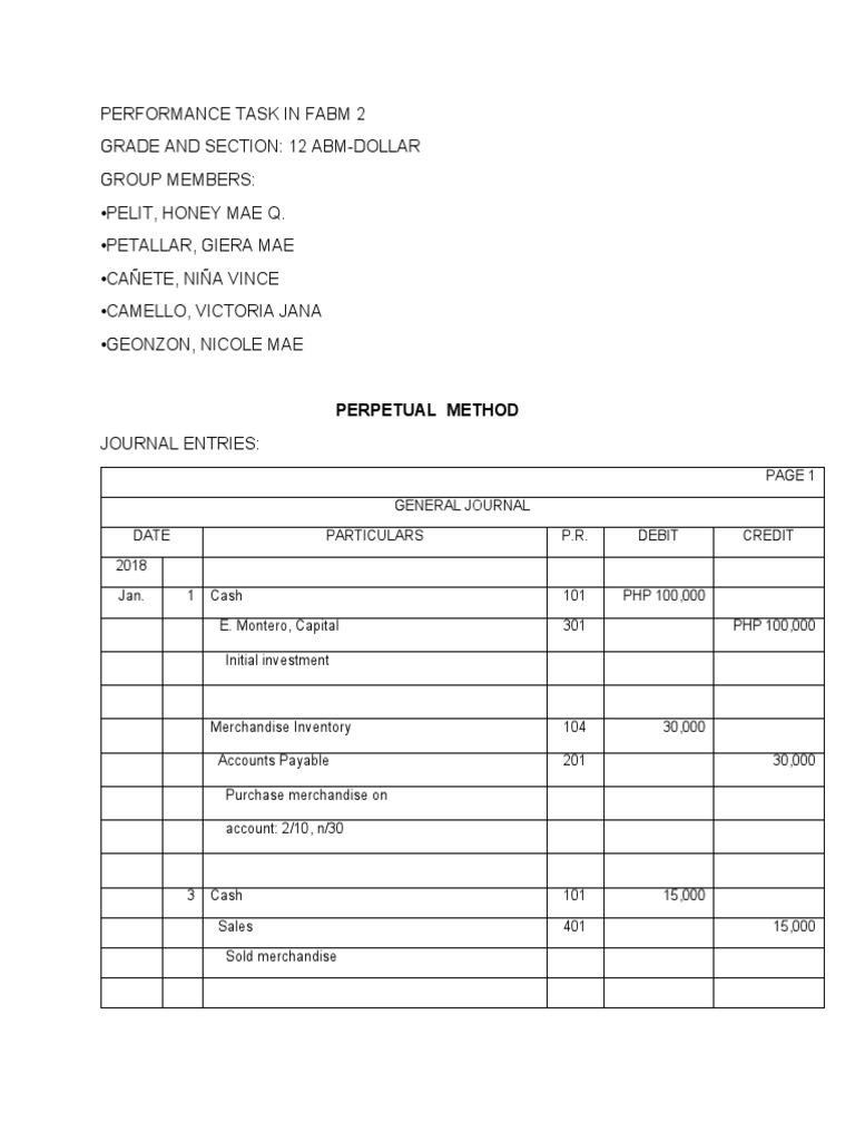 Perpetual Method | PDF | Debits And Credits | Expense