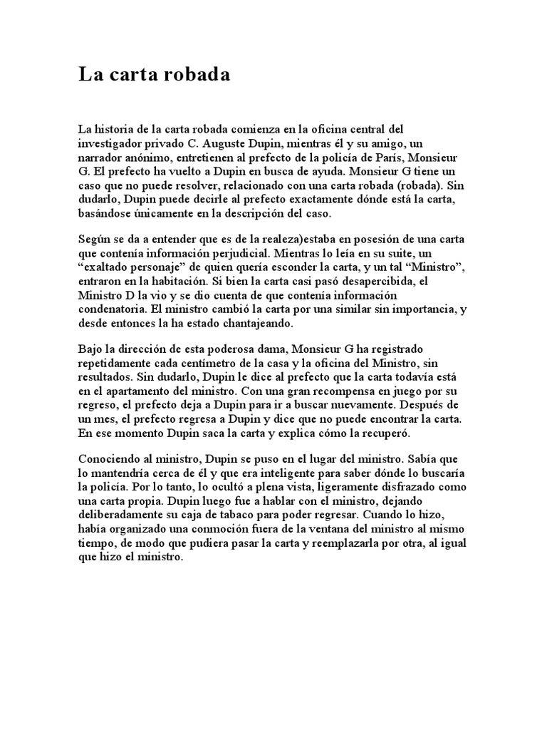 La Carta Robada | PDF