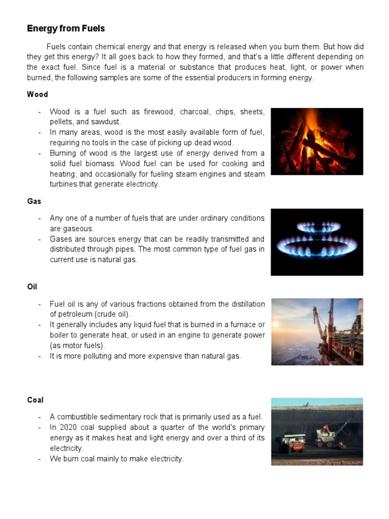 Energy From Fuels | PDF
