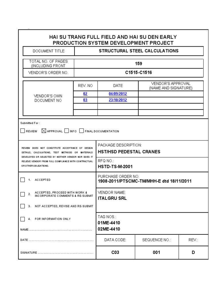 Offshore Crane Structural Calculations | PDF | Crane (Machine) | Force