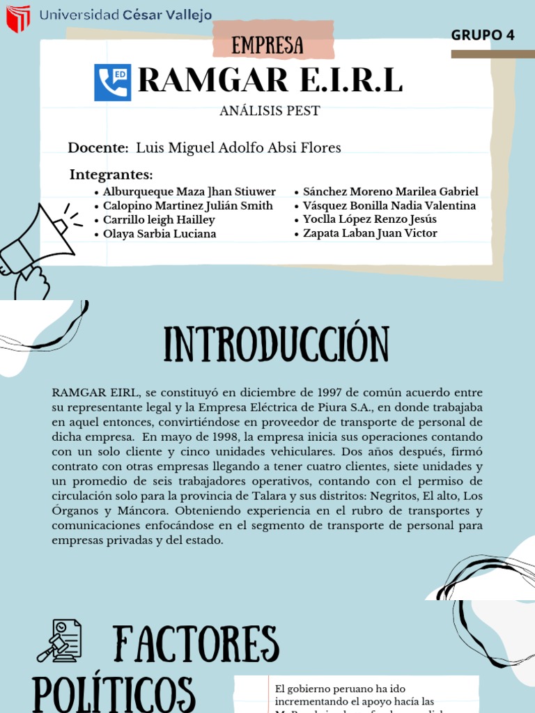 Ramgar E.I.R.L: Empresa | PDF | Pequeñas y medianas empresas | Economias