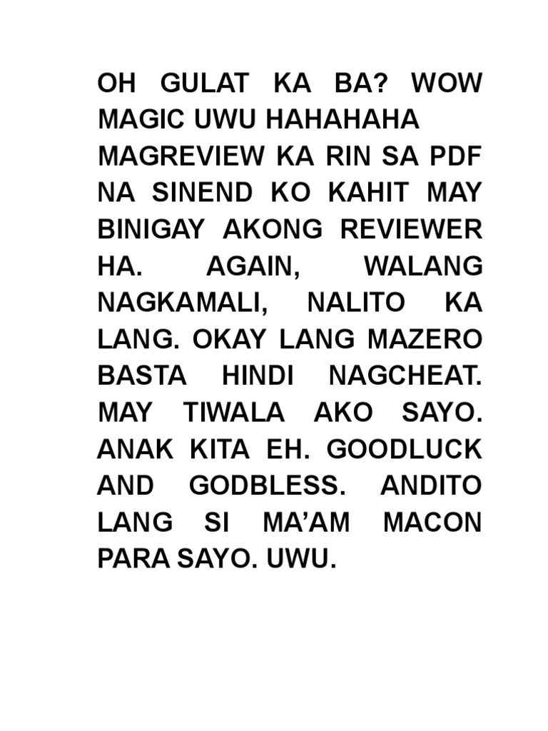 Reviewer NG Mga Mababait Daw Na Students Ni Maam Macon | PDF | Rock ...