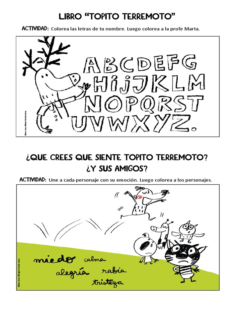 Guías de Actividades Topito Terremoto | PDF