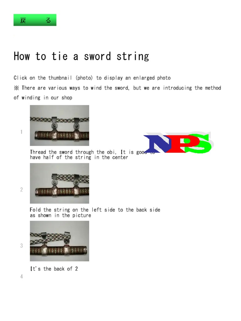 How To Tie Tachi String For Presentation | PDF