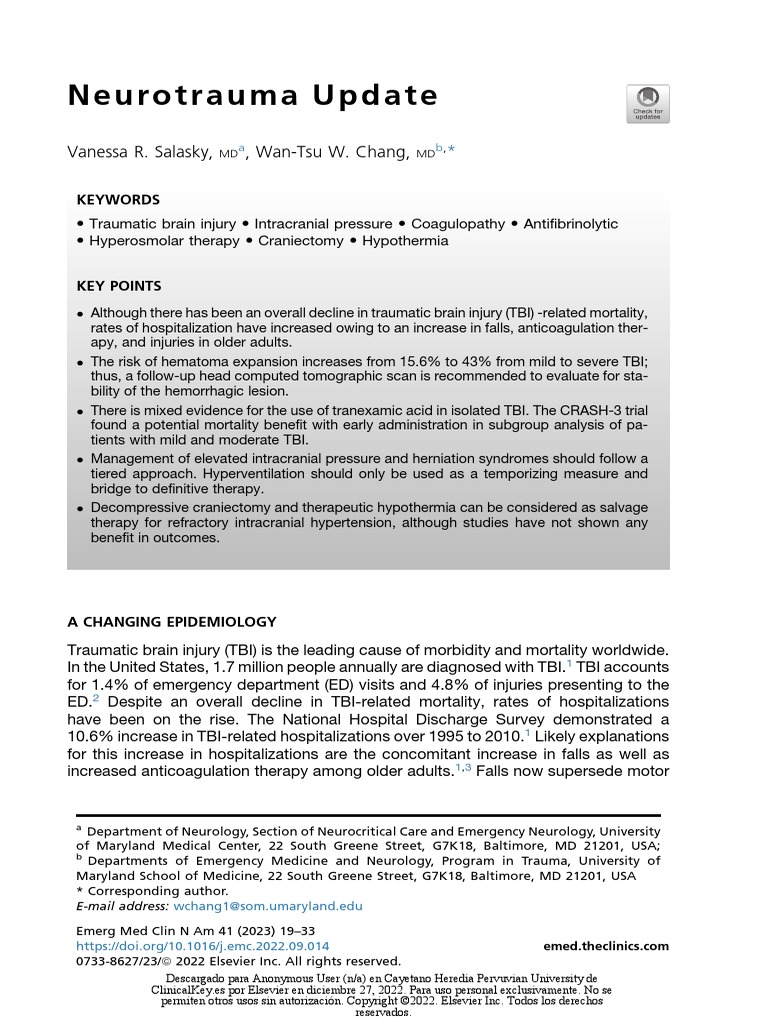 Neurotrauma Update | PDF