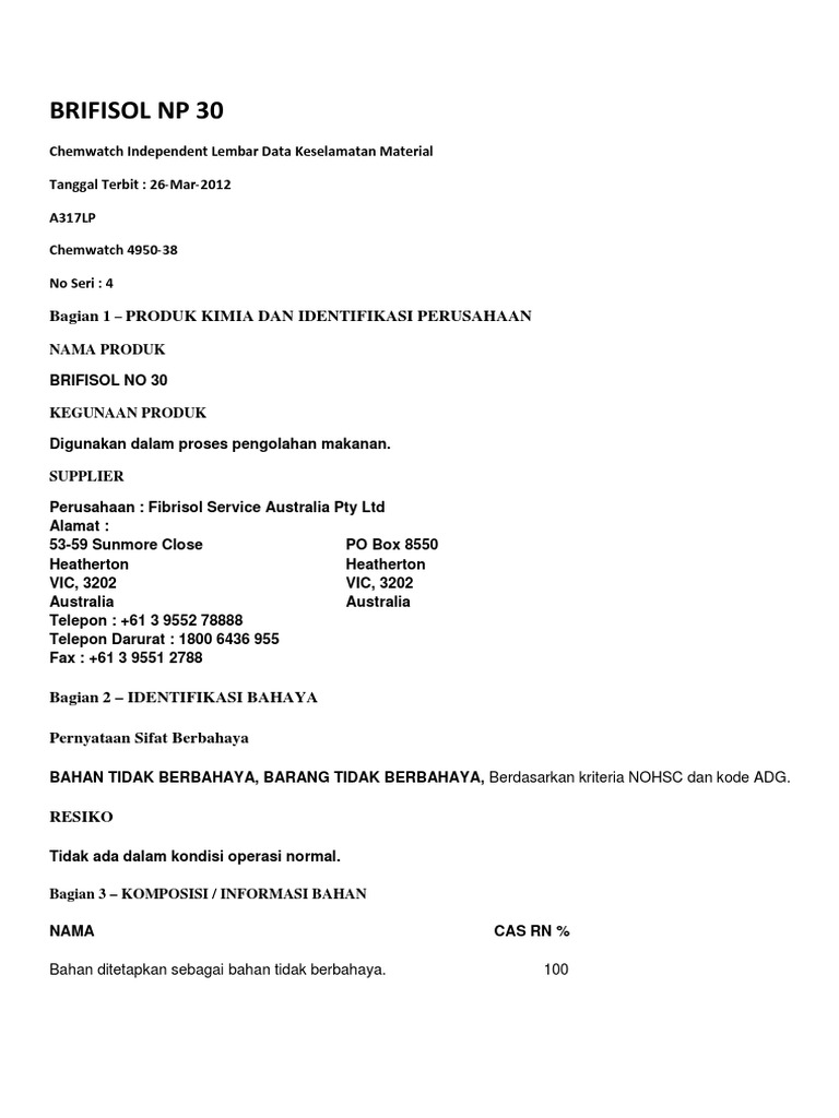 Brifisol NP 30 | PDF