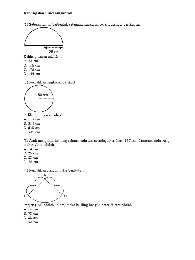 Keliling Dan Luas Lingkaran | PDF