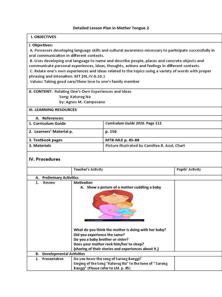 Nurturing Love Through Song: A Lesson Plan on Caring for Children Using ...
