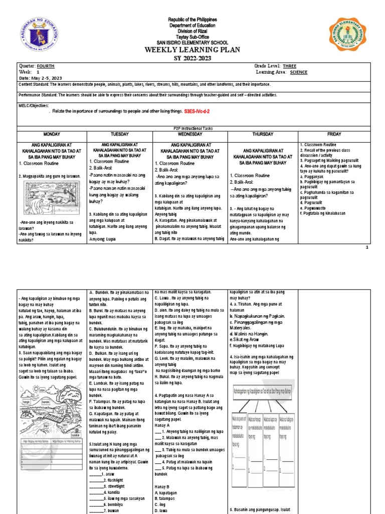 WLP - Science3 - Q4W1 - May 2-5,2023 | PDF