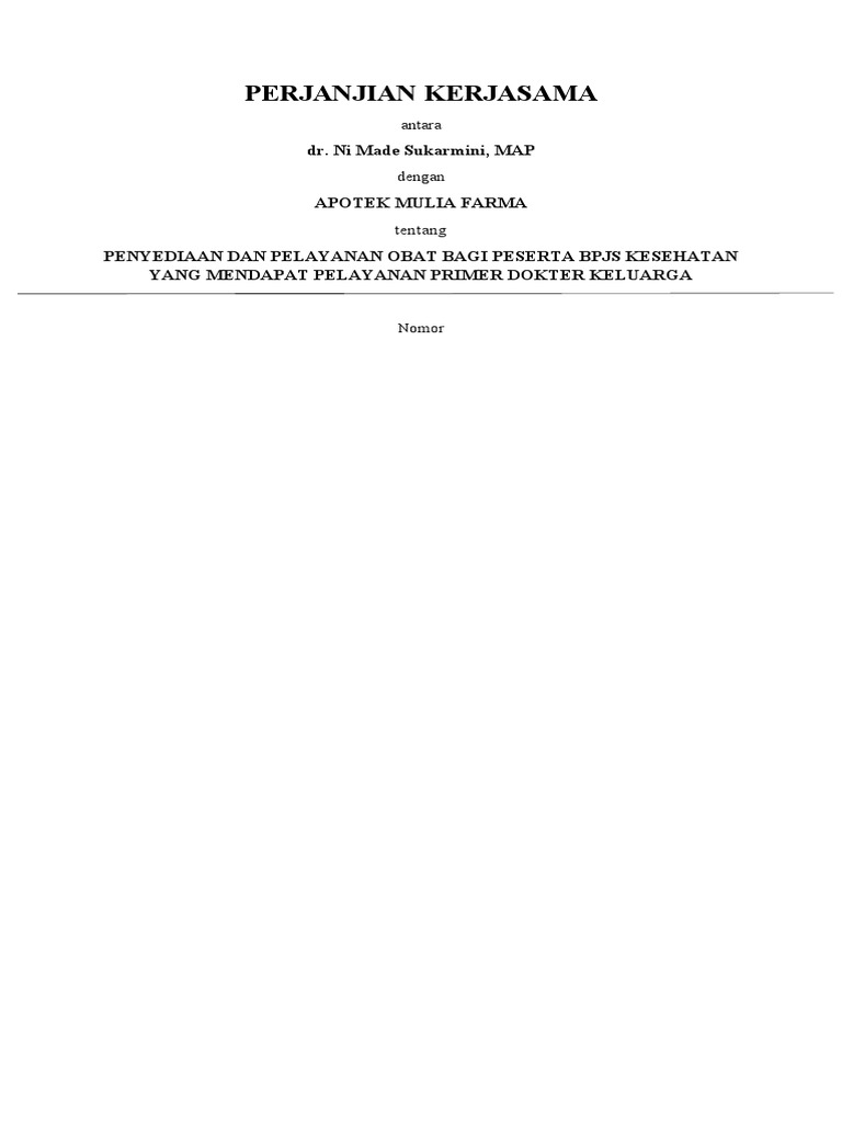 Perjanjian Kerjasama | PDF
