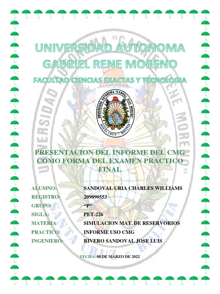 Presentacion Del Informe Del CMG Como Forma Del Examen Practico Final | PDF | Ventana ...